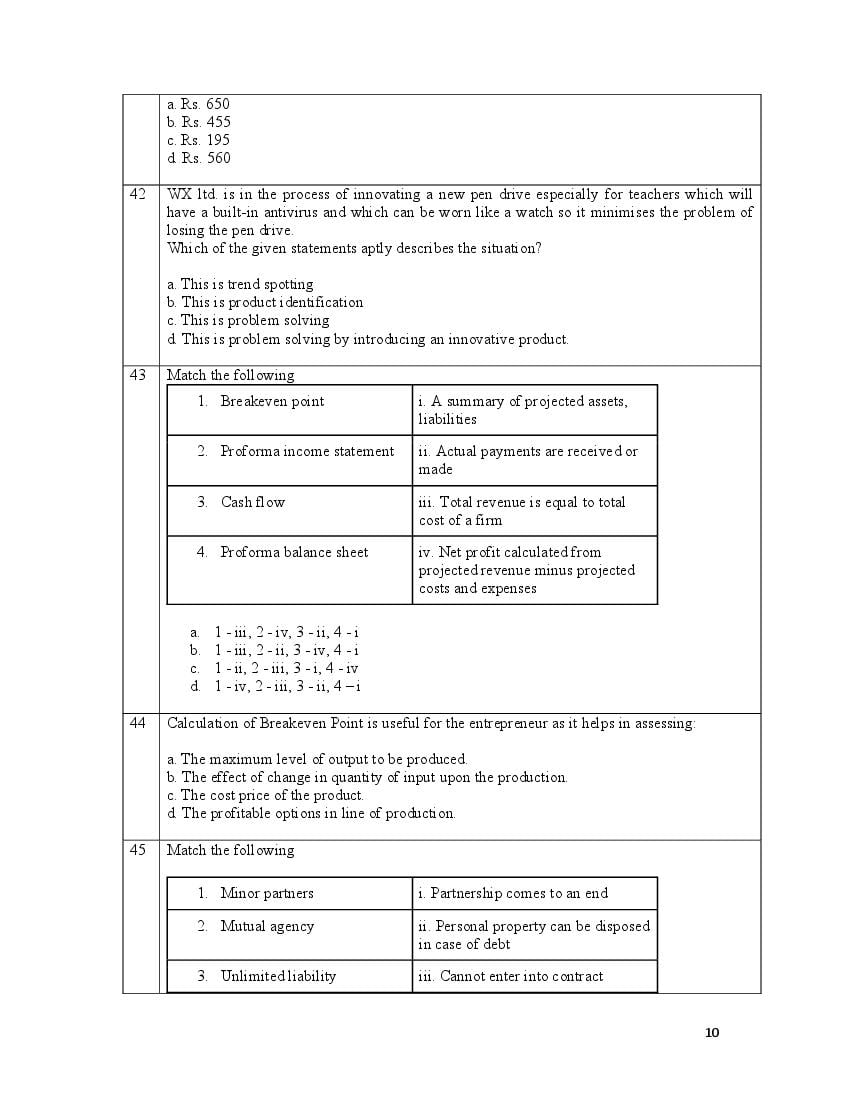 CBSE Sample Paper 2022 Class 12 Entrepreneurship - Term 1 PDF Download CBSE Sample Paper 2022 Class 12 Entrepreneurship - Term 1 PDF Download