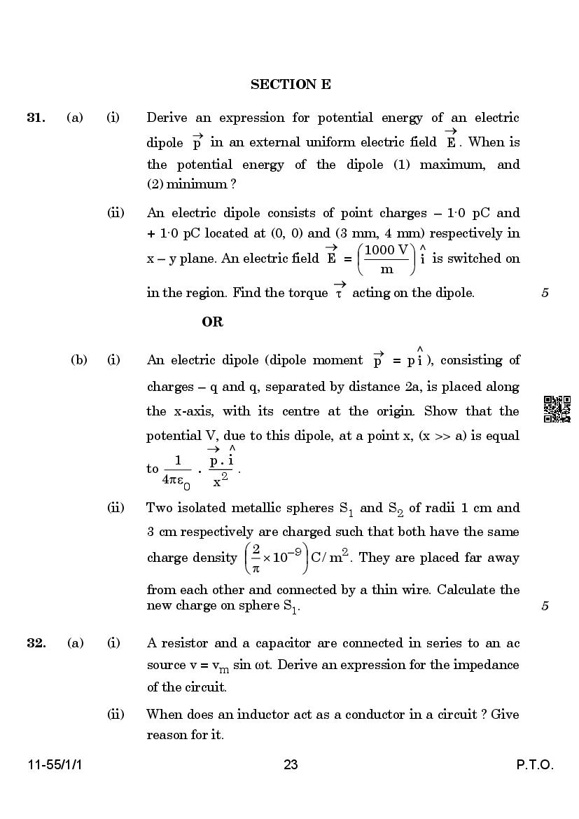 Class 12 Physics Question Paper 2024 (PDF) - Download 12th Annual Exam ...