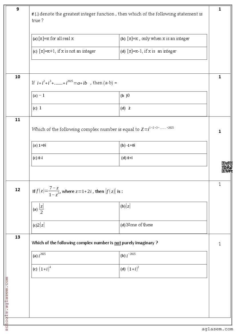 Class 11 Math Mid Term Sample Paper 2025 PDF | Download PT1 / Term 1 ...