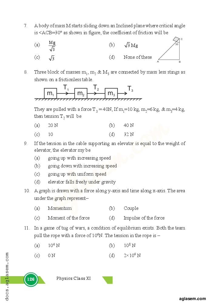 Class 11 Physics Notes for Newton’s Laws of Motion and Friction (PDF ...