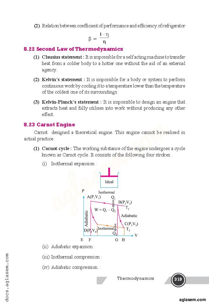 Class 11 Physics Notes for Thermodynamics (PDF) - Study Material - AglaSem