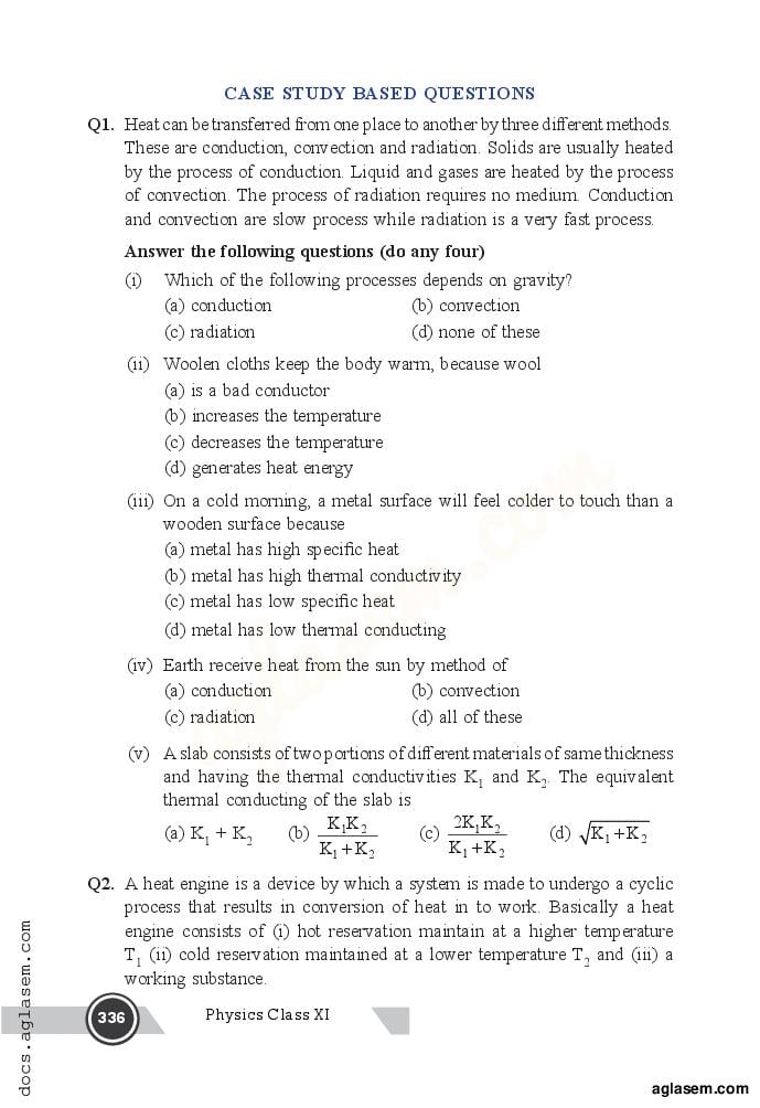 Class 11 Physics Notes for Thermodynamics (PDF) - Study Material - AglaSem