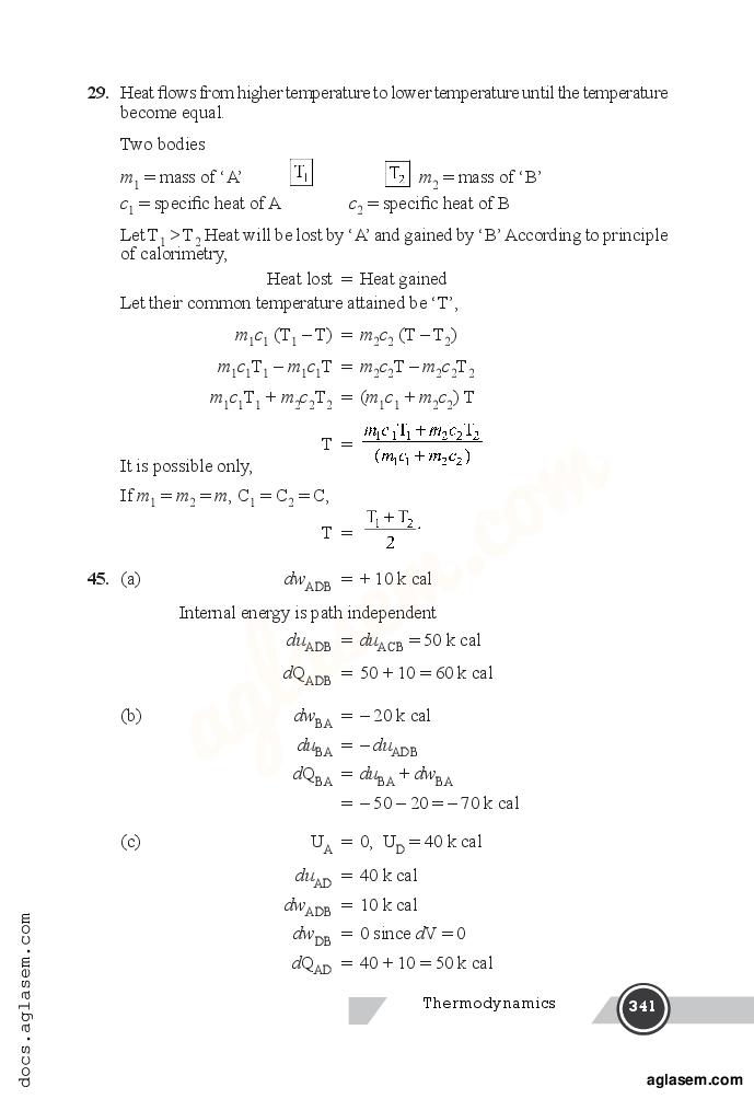 Class 11 Physics Notes for Thermodynamics (PDF) - Study Material - AglaSem