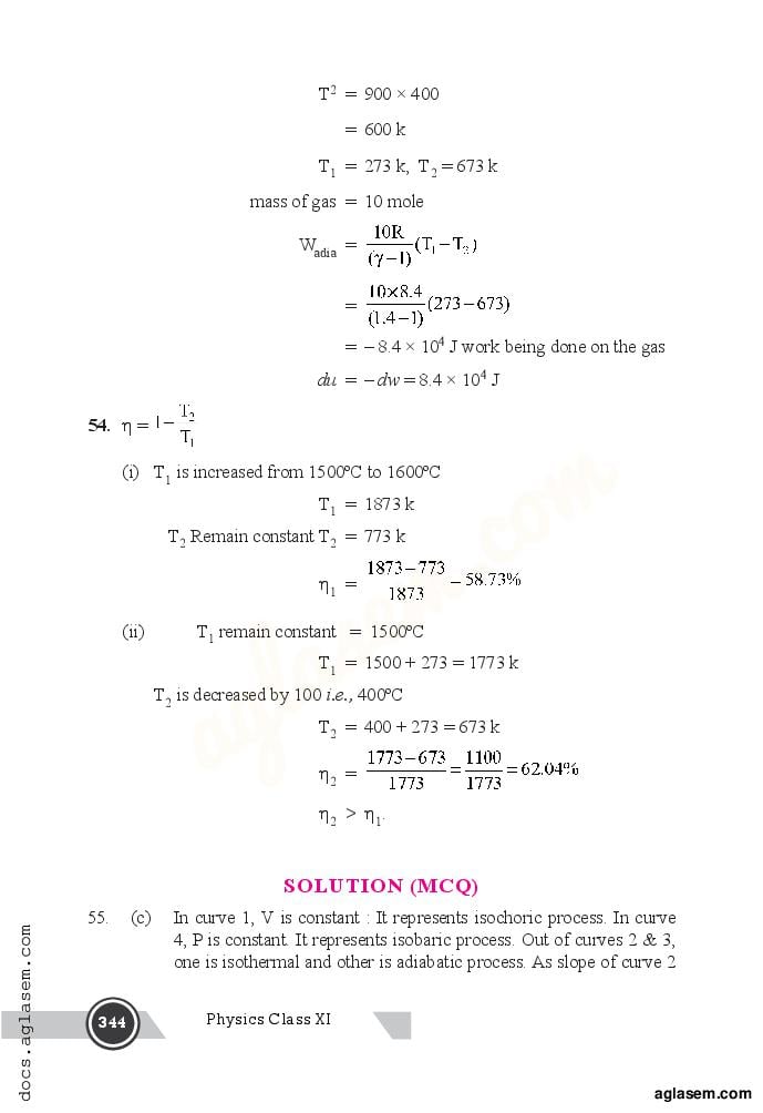 Class 11 Physics Notes for Thermodynamics (PDF) - Study Material - AglaSem