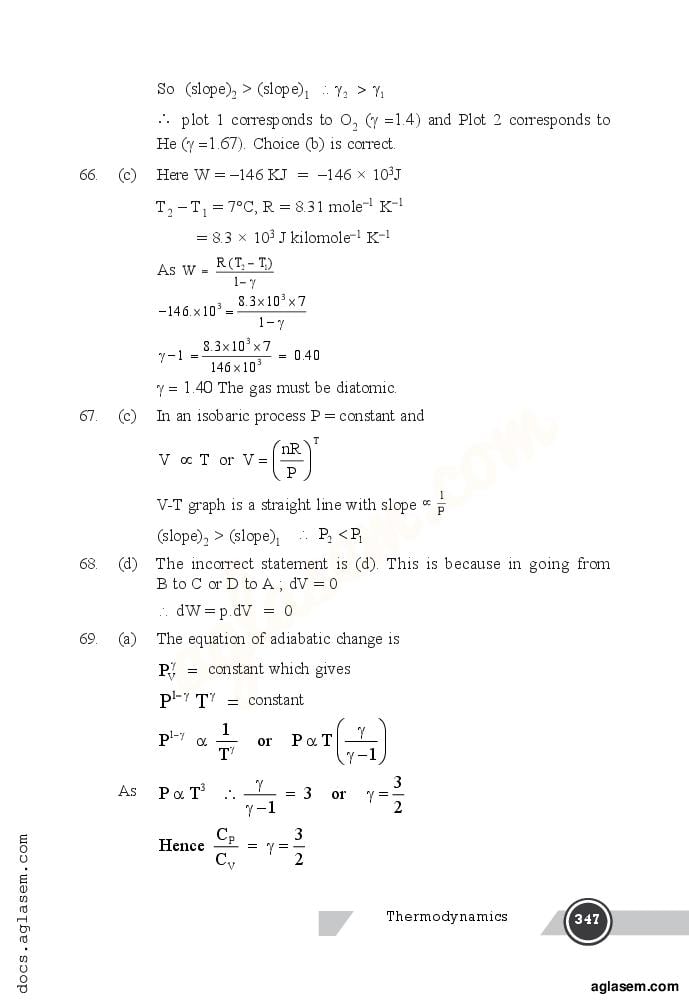 Class 11 Physics Notes for Thermodynamics (PDF) - Study Material - AglaSem