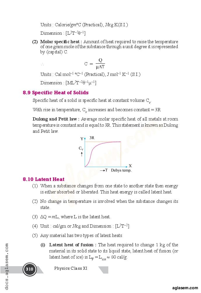 Class 11 Physics Notes for Thermodynamics (PDF) - Study Material - AglaSem
