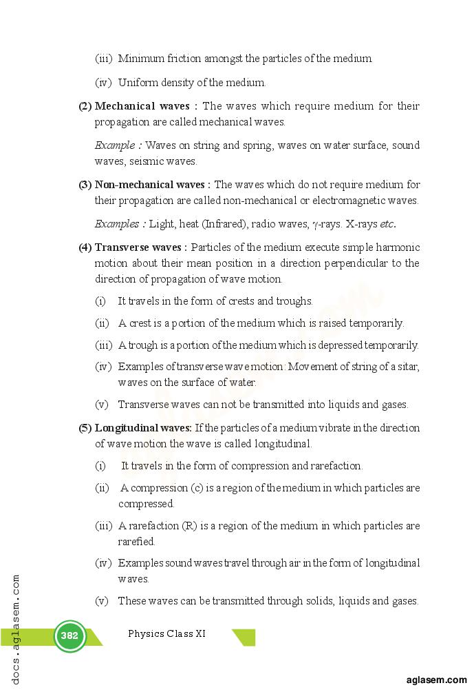 Class 11 Physics Notes for Oscillations and Waves (PDF) - Study ...