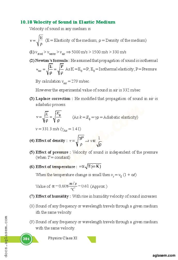 Class 11 Physics Notes for Oscillations and Waves (PDF) - Study ...