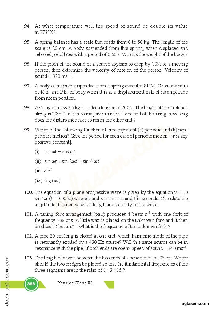 Class 11 Physics Notes for Oscillations and Waves (PDF) - Study ...