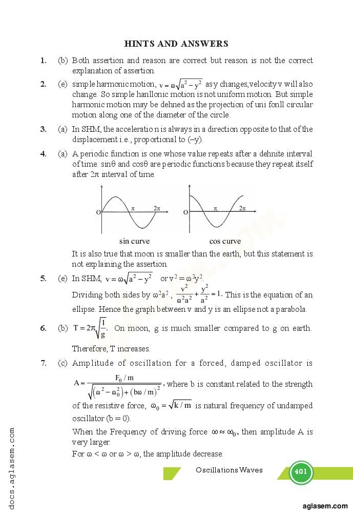 Class 11 Physics Notes for Oscillations and Waves (PDF) - Study ...