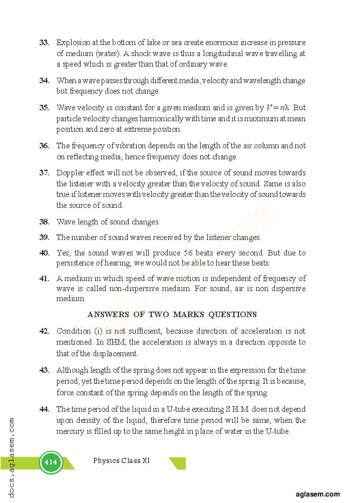 Class 11 Physics Notes for Oscillations and Waves (PDF) - Study ...