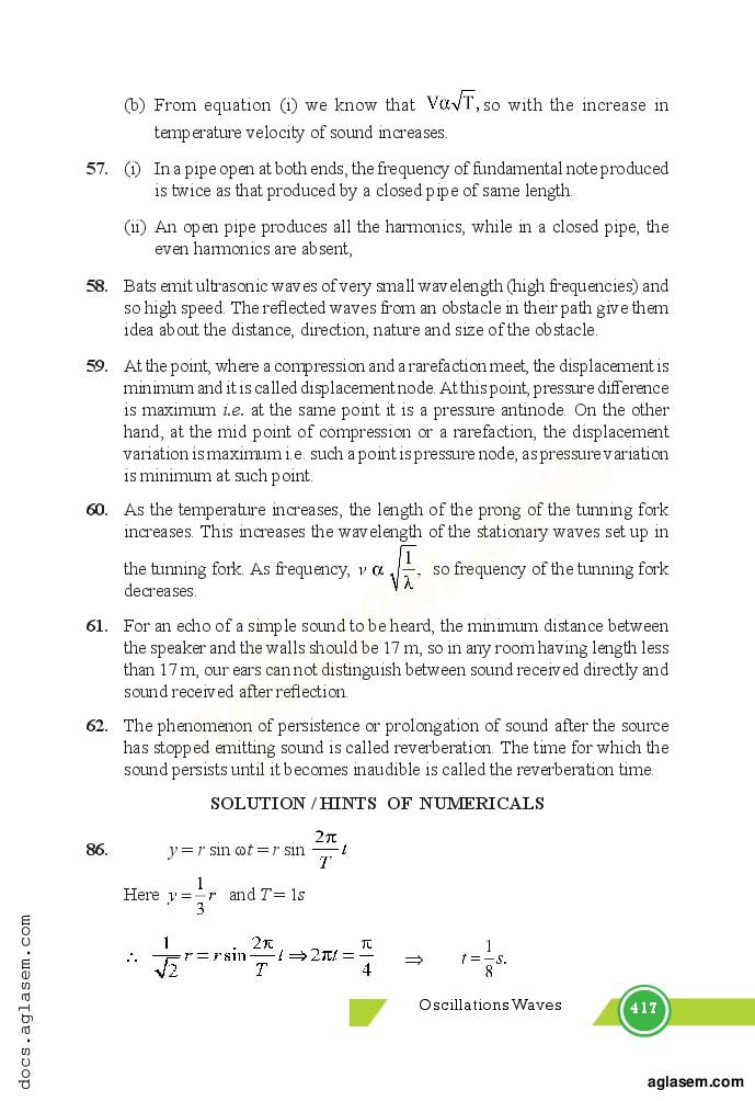 Class 11 Physics Notes for Oscillations and Waves (PDF) - Study ...