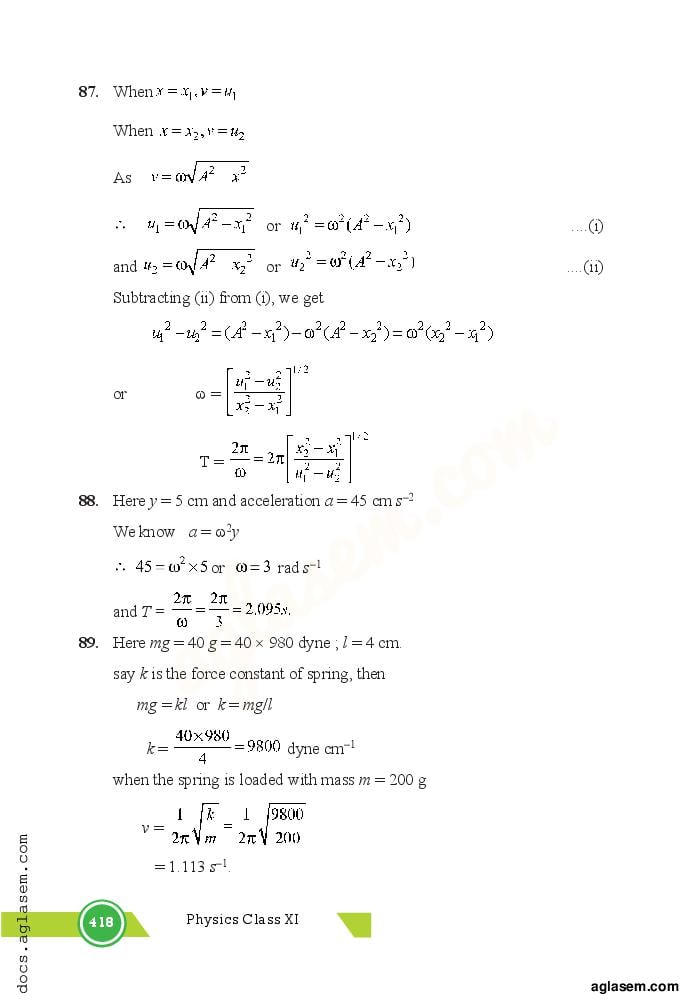 Class 11 Physics Notes for Oscillations and Waves (PDF) - Study ...