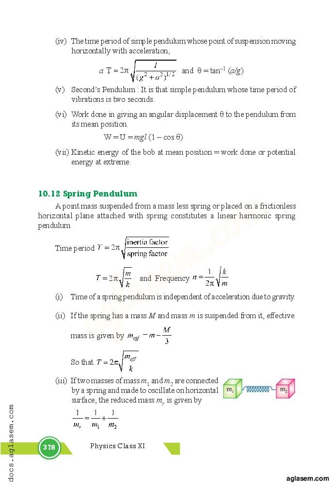Class 11 Physics Notes for Oscillations and Waves (PDF) - Study ...