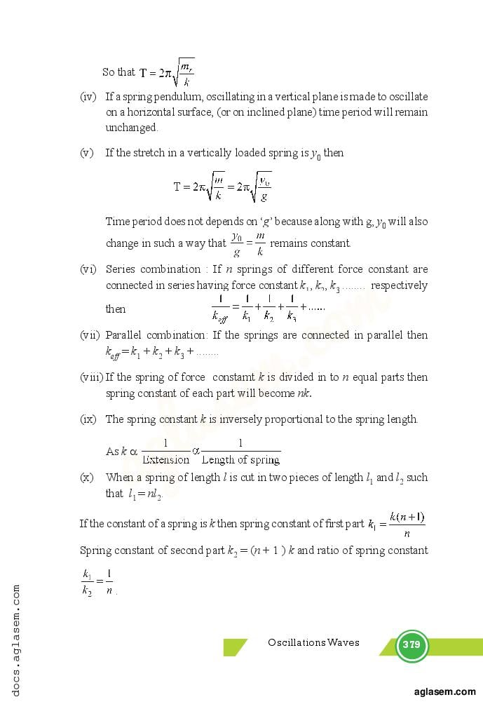 Class 11 Physics Notes for Oscillations and Waves (PDF) - Study ...