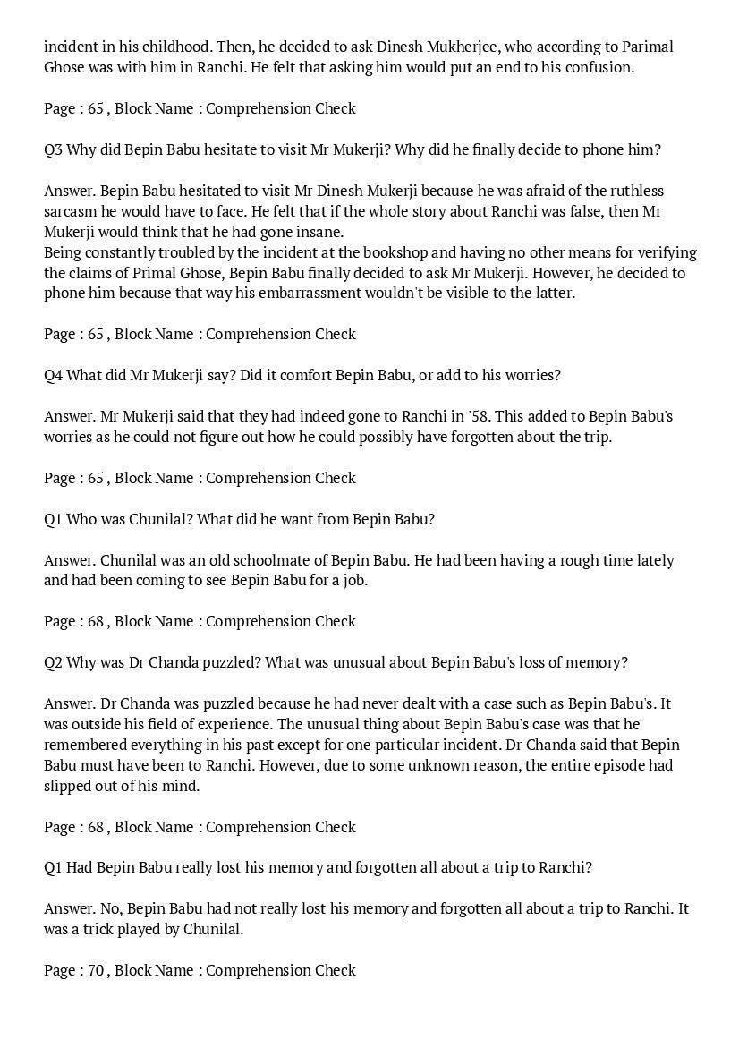 NCERT Solutions For Class 8 English Chapter 4 Bepin Choudhury s Lapse