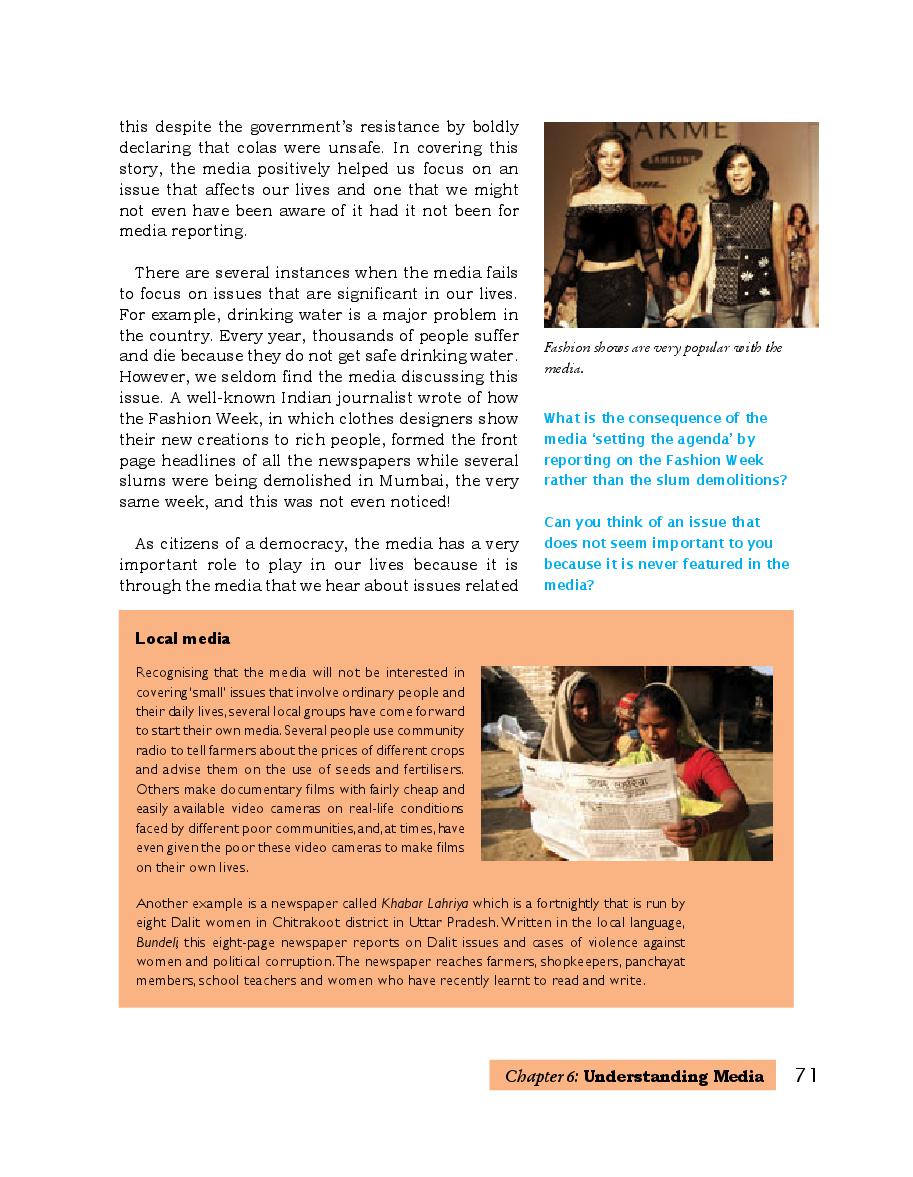 NCERT Book Class 7 Social Science Civics Chapter 6 Understanding Media