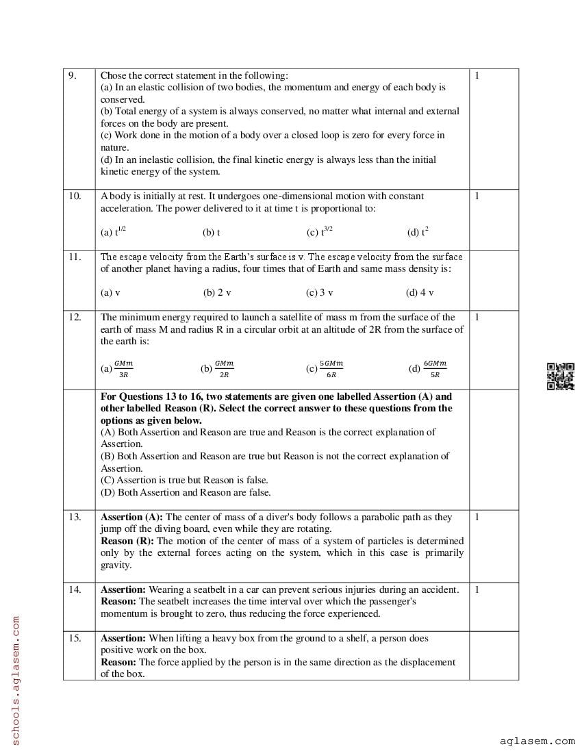 Class 11 Physics Mid Term Sample Paper 2025 PDF | Download PT1 / Term 1 Practice Paper - AglaSem
