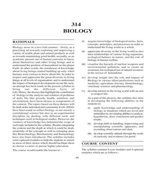 NIOS Class 12 Syllabus - Biology