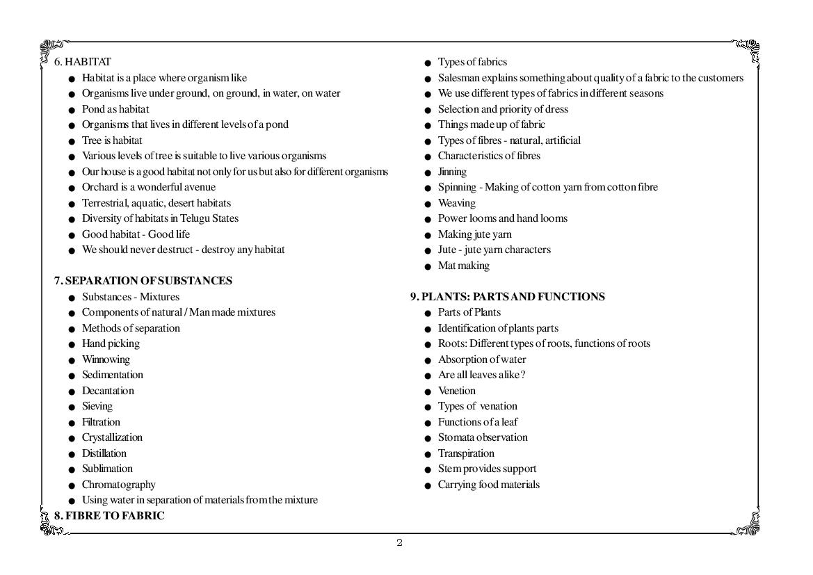 Telangana Board Class 6 Science Syllabus 2023 PDF Download SCERT Telangana Board Class 6 Science Syllabus 2023 PDF Download SCERT