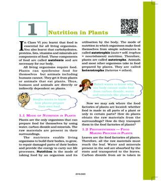 NCERT Book Class 7 Science Chapter 1 Nutrition in Plants