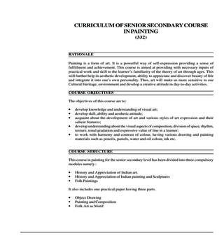 NIOS Class 12 Syllabus - Painting