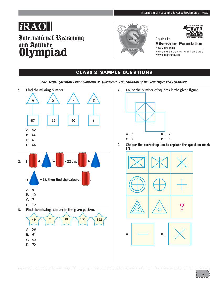 SilverZone iRAO Sample Paper Class 2