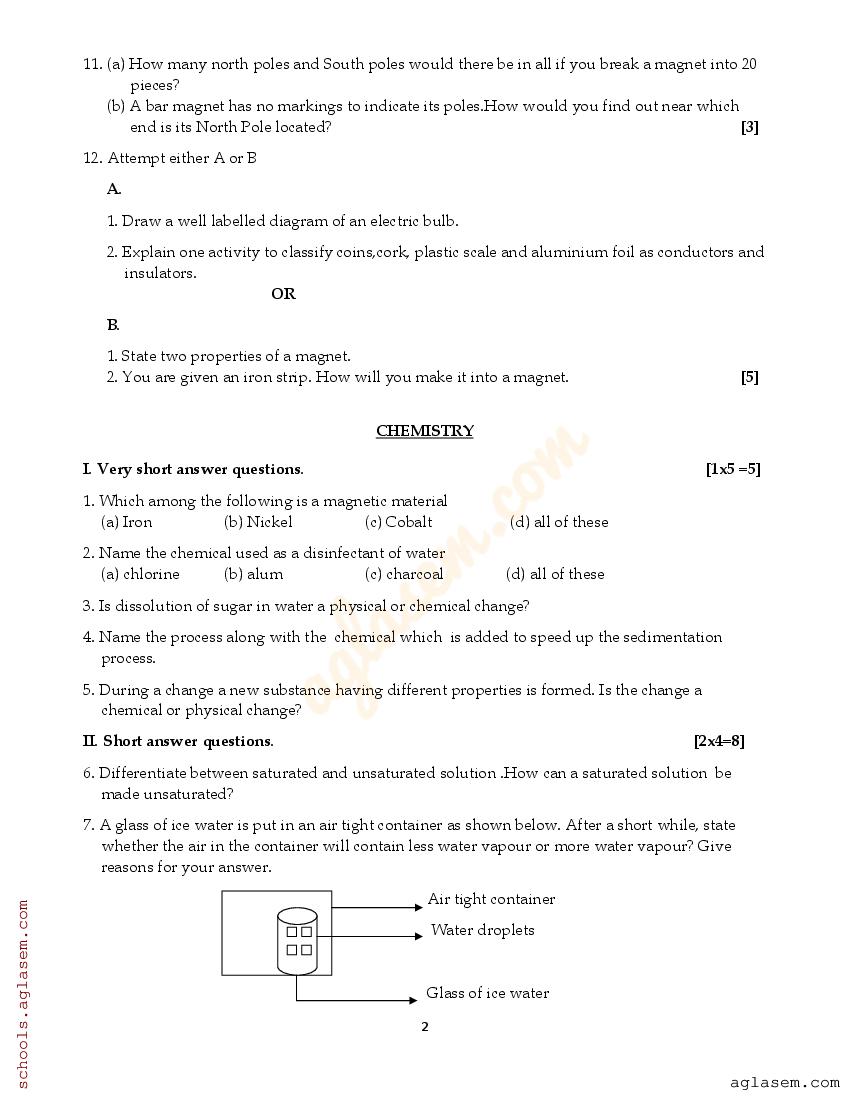 Class 6 Science Question Paper 2023 PDF 6th Annual Exam Science