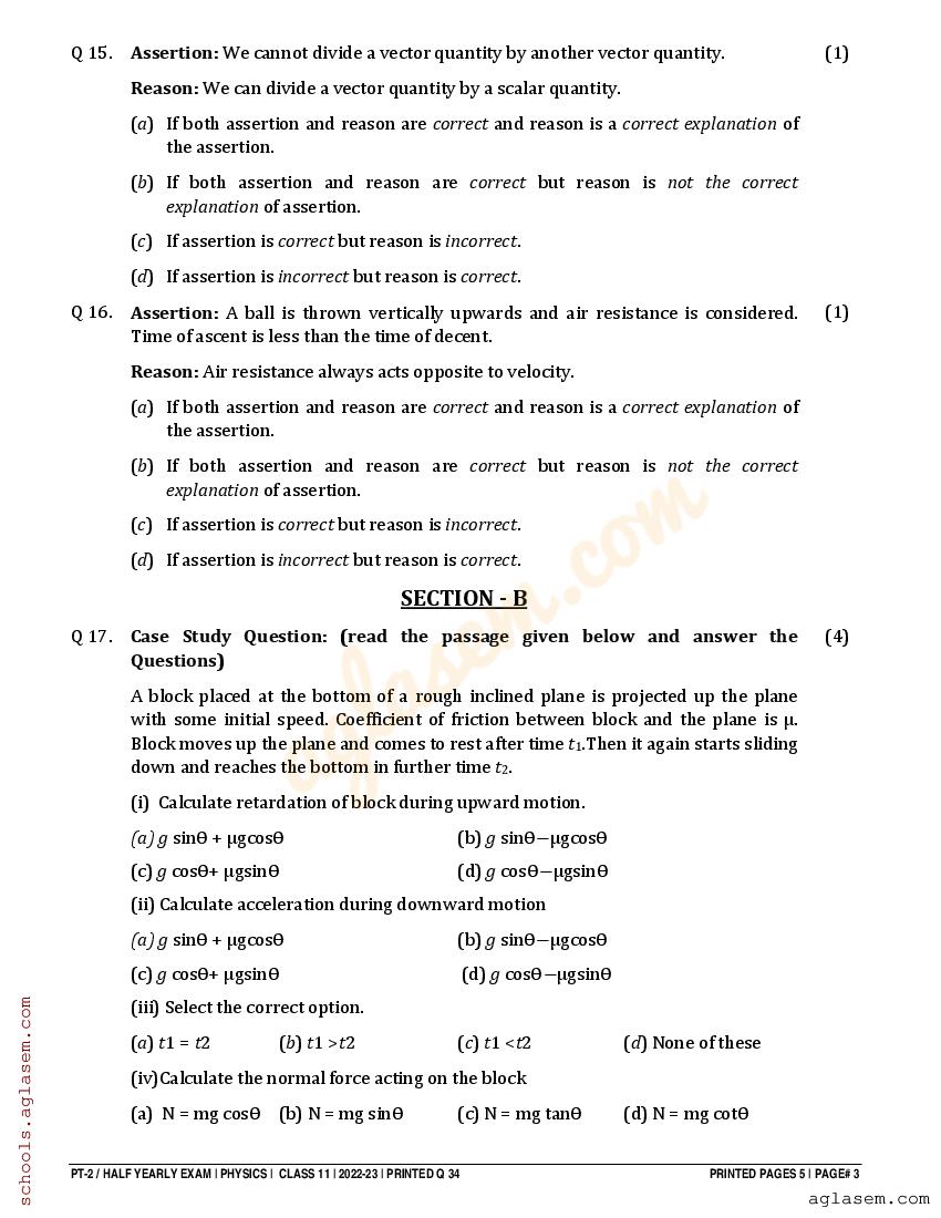 Class 11 Physics Half Yearly Question Paper 2024 Download 11th Half Class 11 Physics Half Yearly Question Paper 2024 Download 11th Half