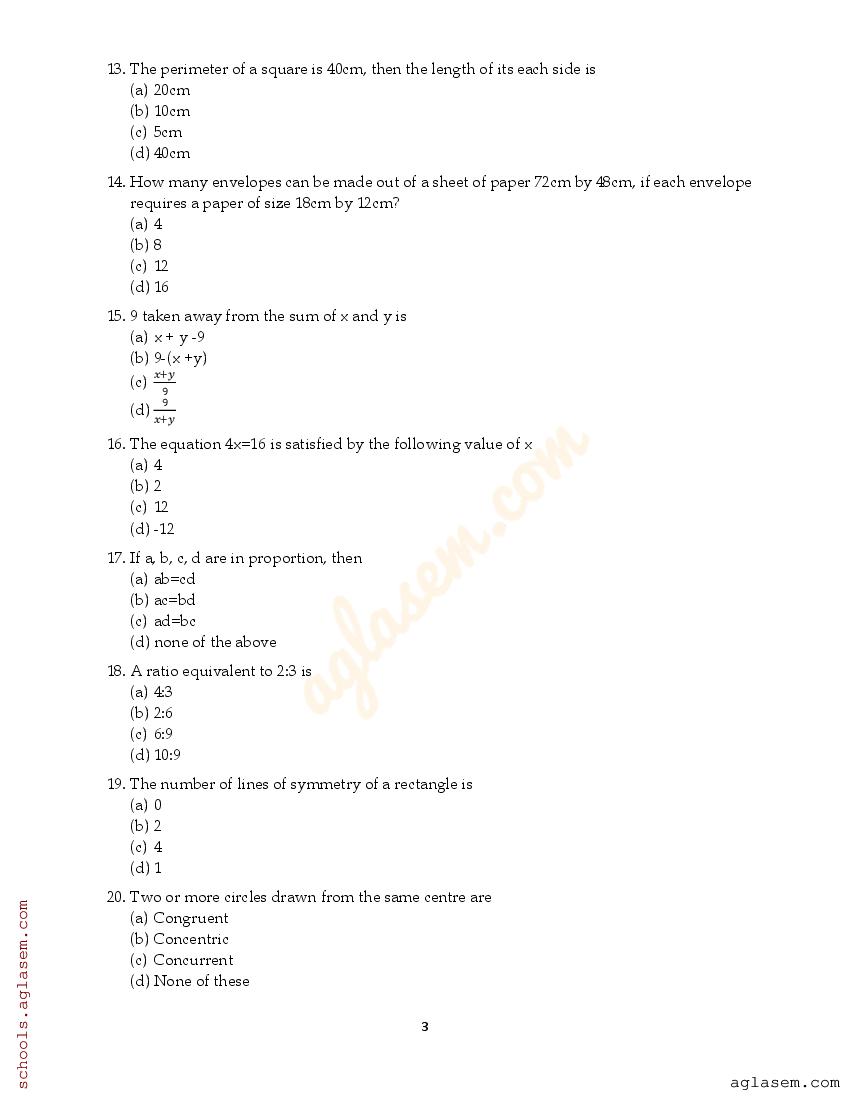 Class 6 Maths Question Paper 2023 PDF 6th Annual Exam Maths