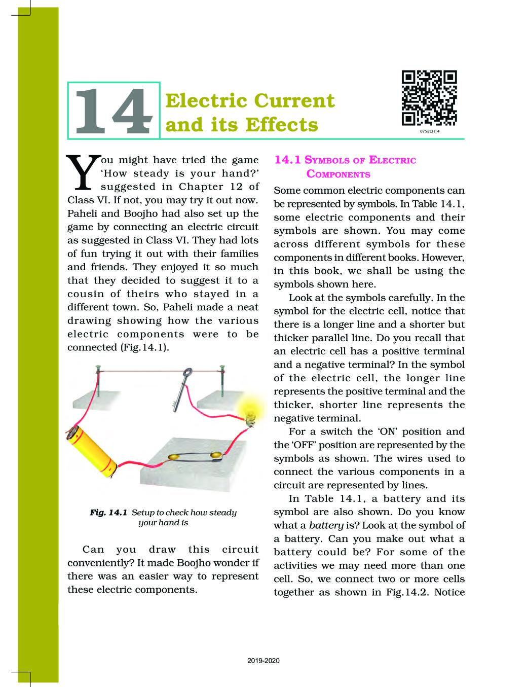CBSE Class 7 Science Chapter 14 Electric Current And Its Effects CBSE 