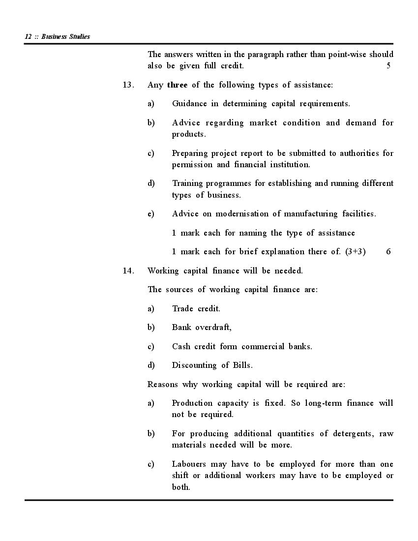 NIOS Class 12 Business Studies Sample Paper 2024 PDF AglaSem