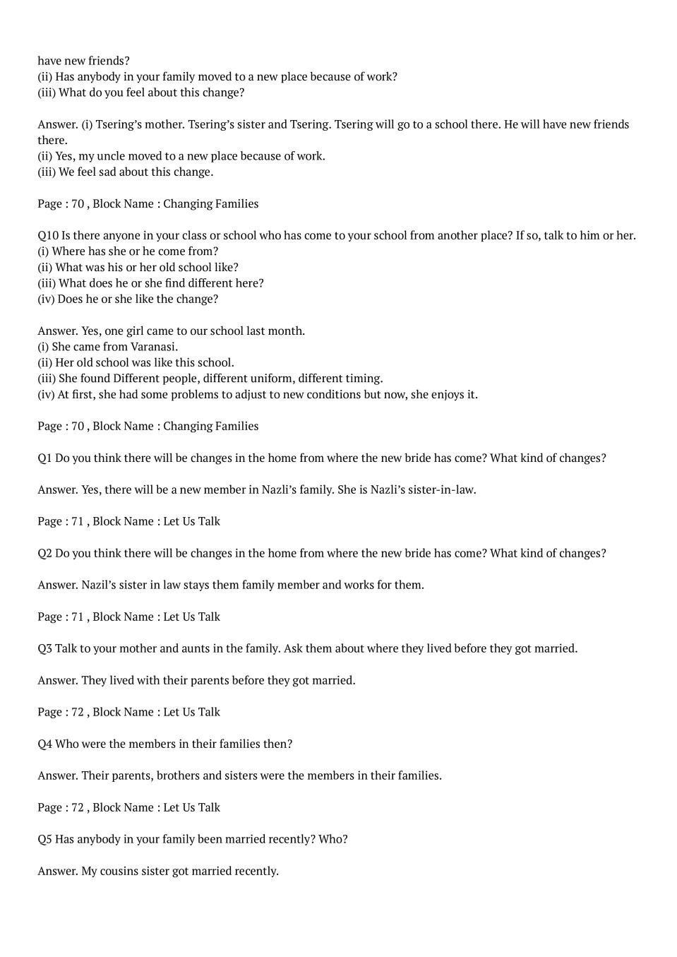 NCERT Solutions For Class 4 EVS Chapter 9 Changing Families Class 4 