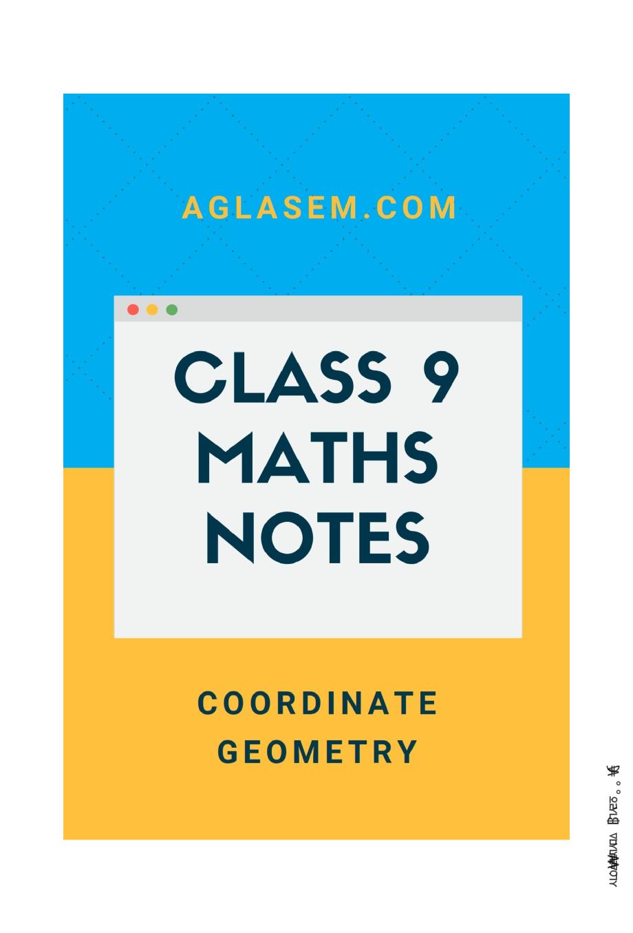 Class 9 Maths Notes For Coordinate Geometry