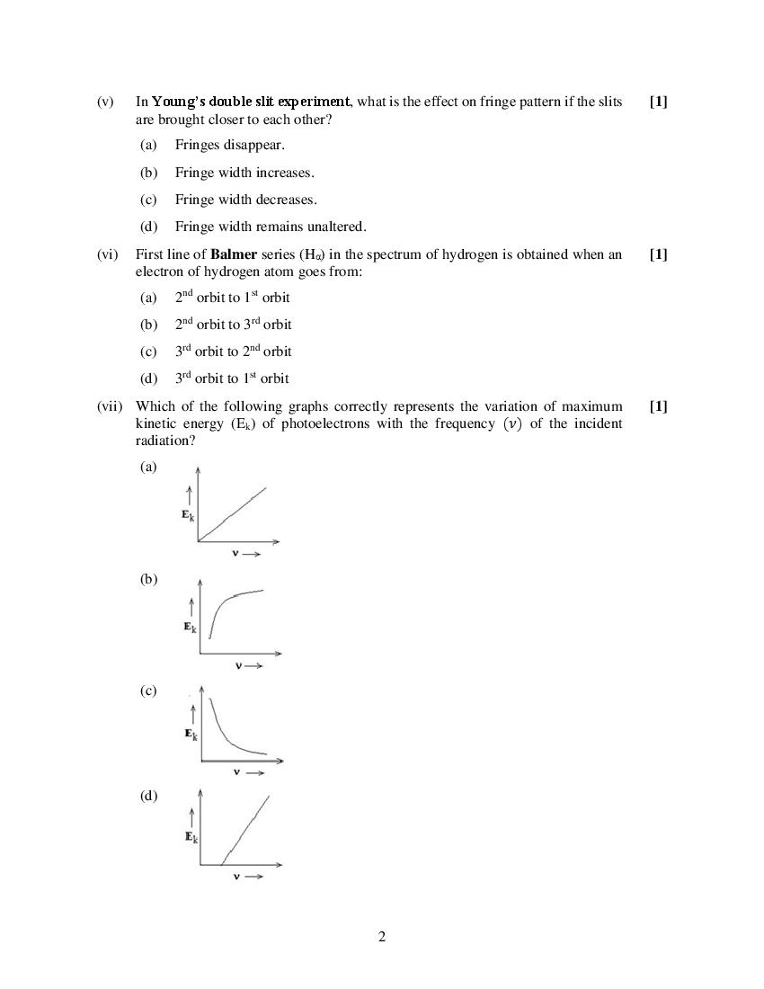 ISC Class 12 Sample Paper 2022 - Physics Specimen Question Paper