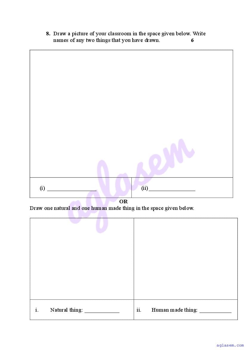 Class 3 EVS Sample Paper 2026 PDF - Download EVS Model Question Paper - AglaSem