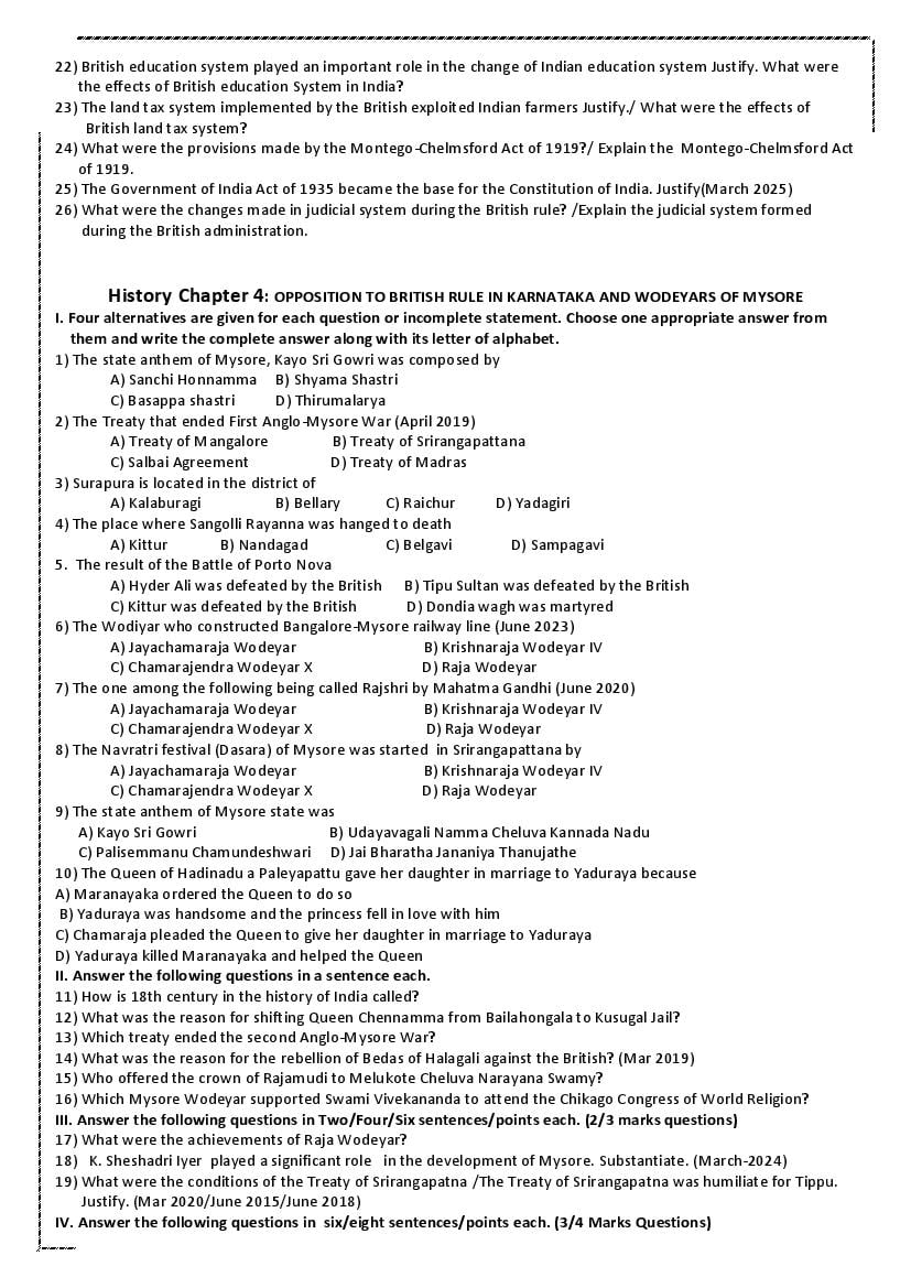 Karnataka SSLC Question Bank for Social Science - Download Class 10th ...