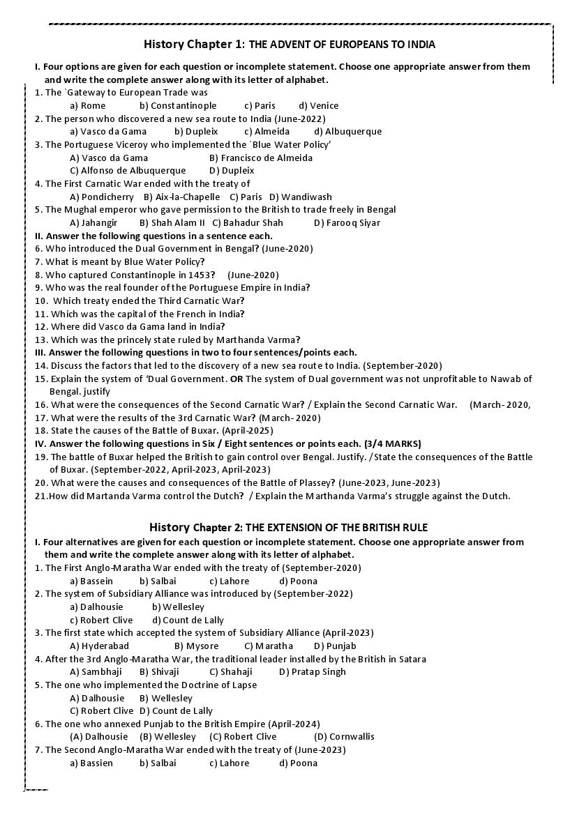 Karnataka SSLC Question Bank for Social Science - Download Class 10th ...