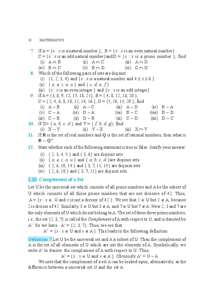 NCERT Book Class 11 Maths Chapter 1 Sets