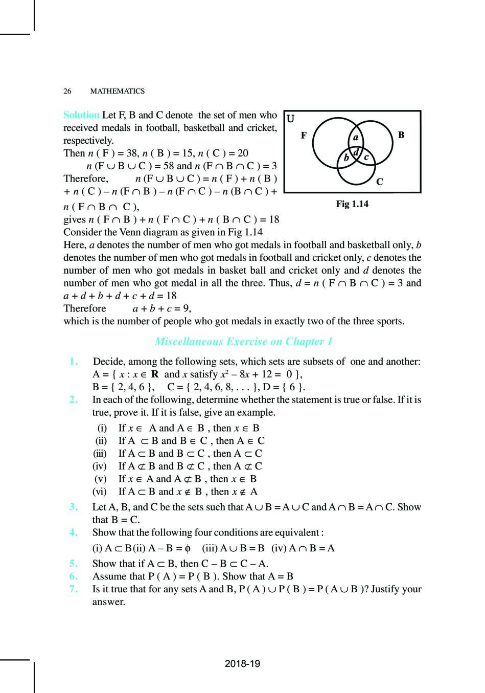 NCERT Book Class 11 Maths Chapter 1 Sets PDF 