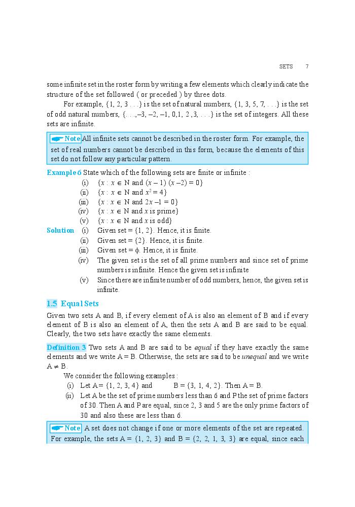 NCERT Book Class 11 Maths Chapter 1 Sets