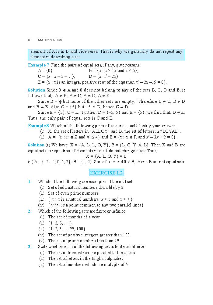 NCERT Book Class 11 Maths Chapter 1 Sets PDF NCERT Book Class 11 Maths Chapter 1 Sets PDF