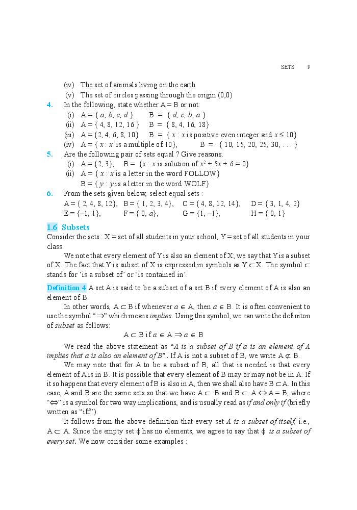 NCERT Book Class 11 Maths Chapter 1 Sets PDF NCERT Book Class 11 Maths Chapter 1 Sets PDF
