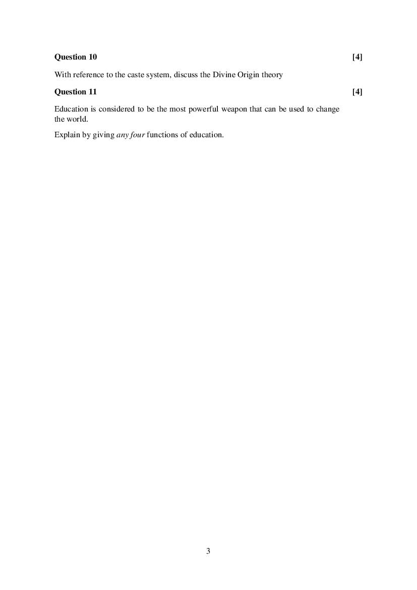 ISC Class 12 Sample Paper 2022 - Sociology Specimen Question Paper