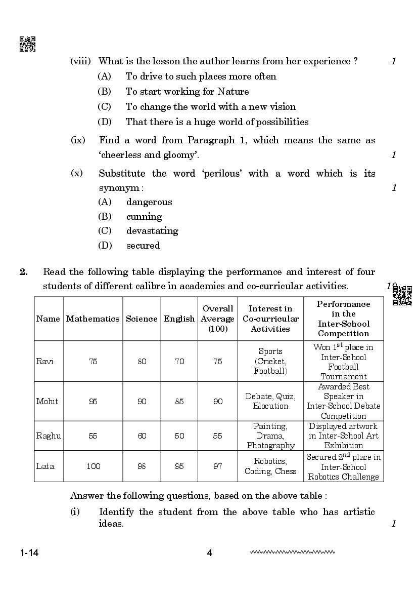 CBSE Class 10 English Communicative Question Paper 2024 (PDF) - Download PYQP with Answer Key ...