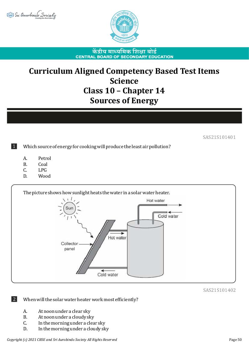 Class 10 Science Competency Based Questions 2025 - Download PDF - AglaSem