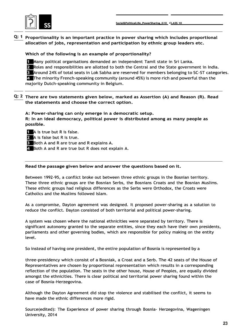 Class 10 Social Science Competency Based Questions 2025 - Download PDF ...