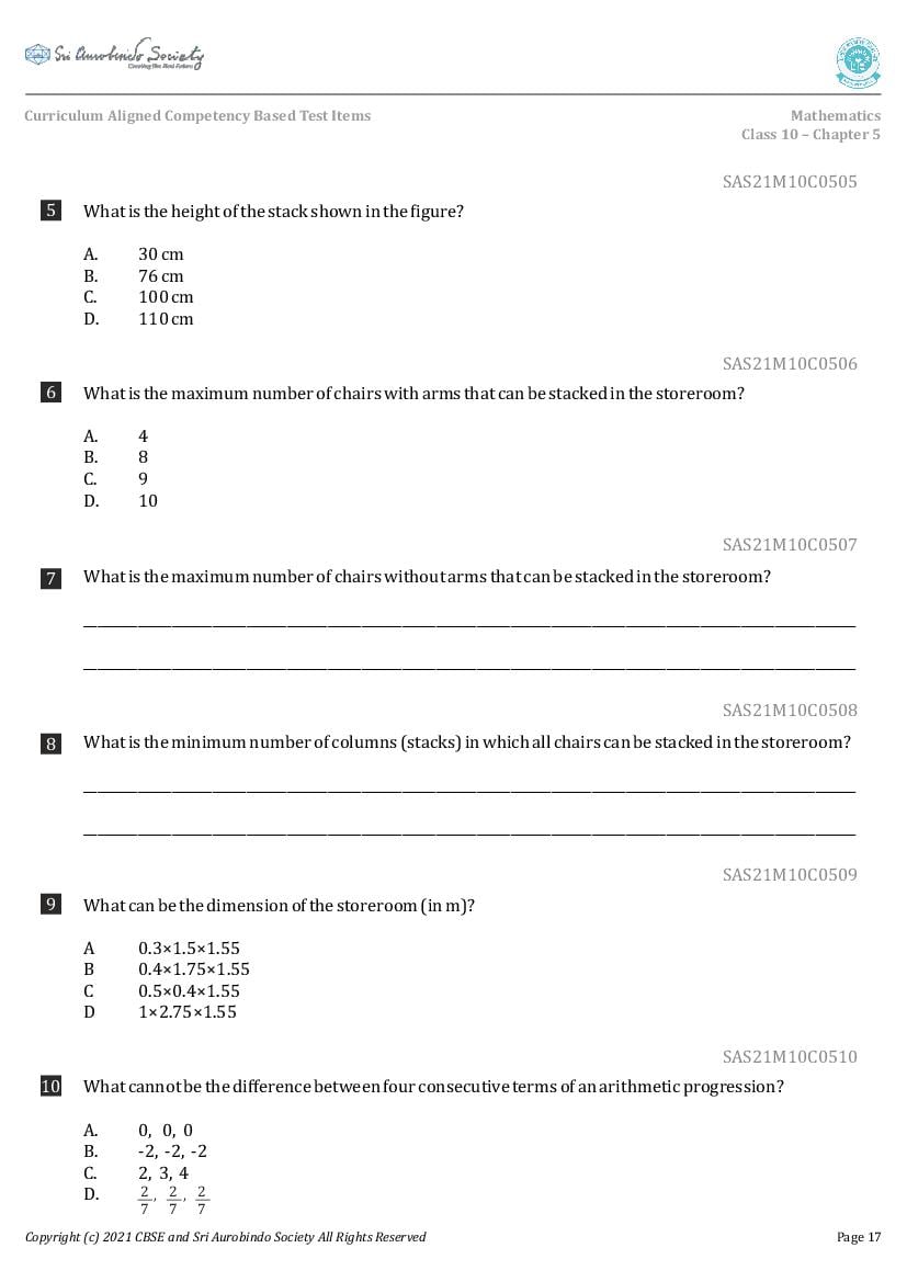 Class 10 Maths Competency Based Questions 2025 - Download PDF - AglaSem