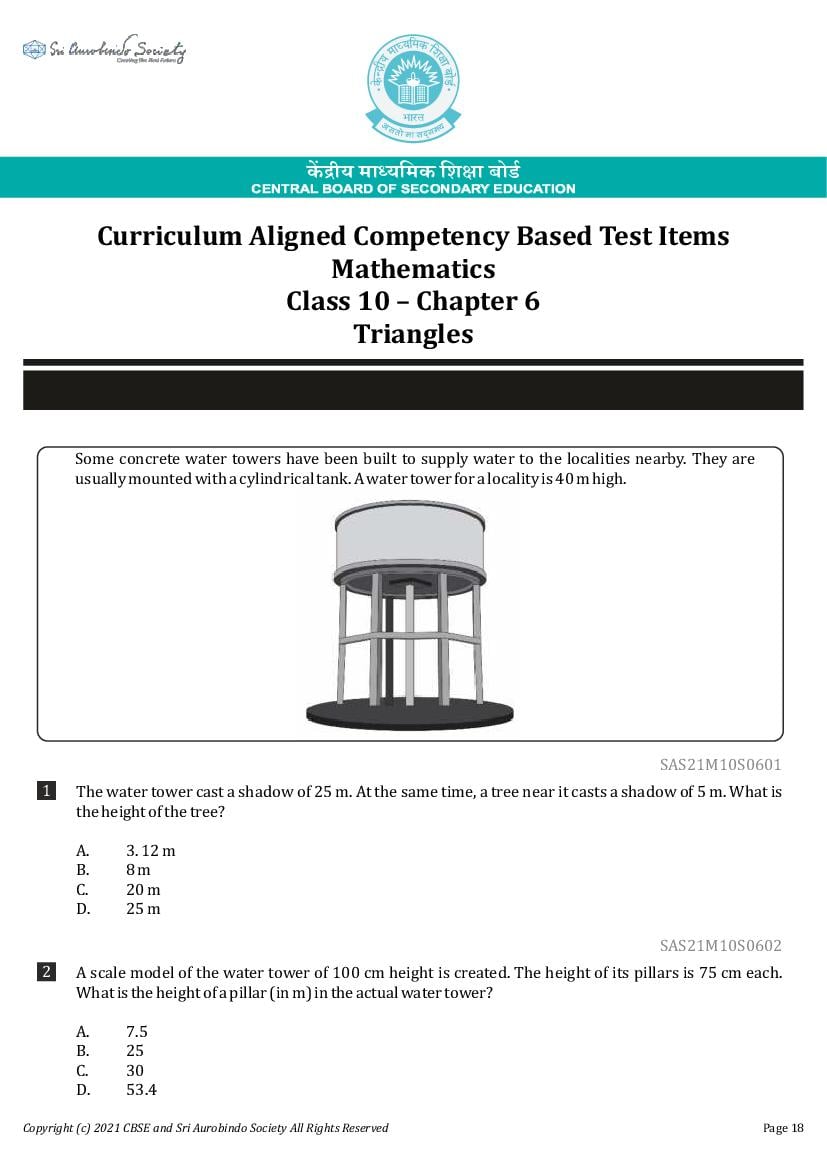 Class 10 Maths Competency Based Questions 2025 - Download PDF - AglaSem