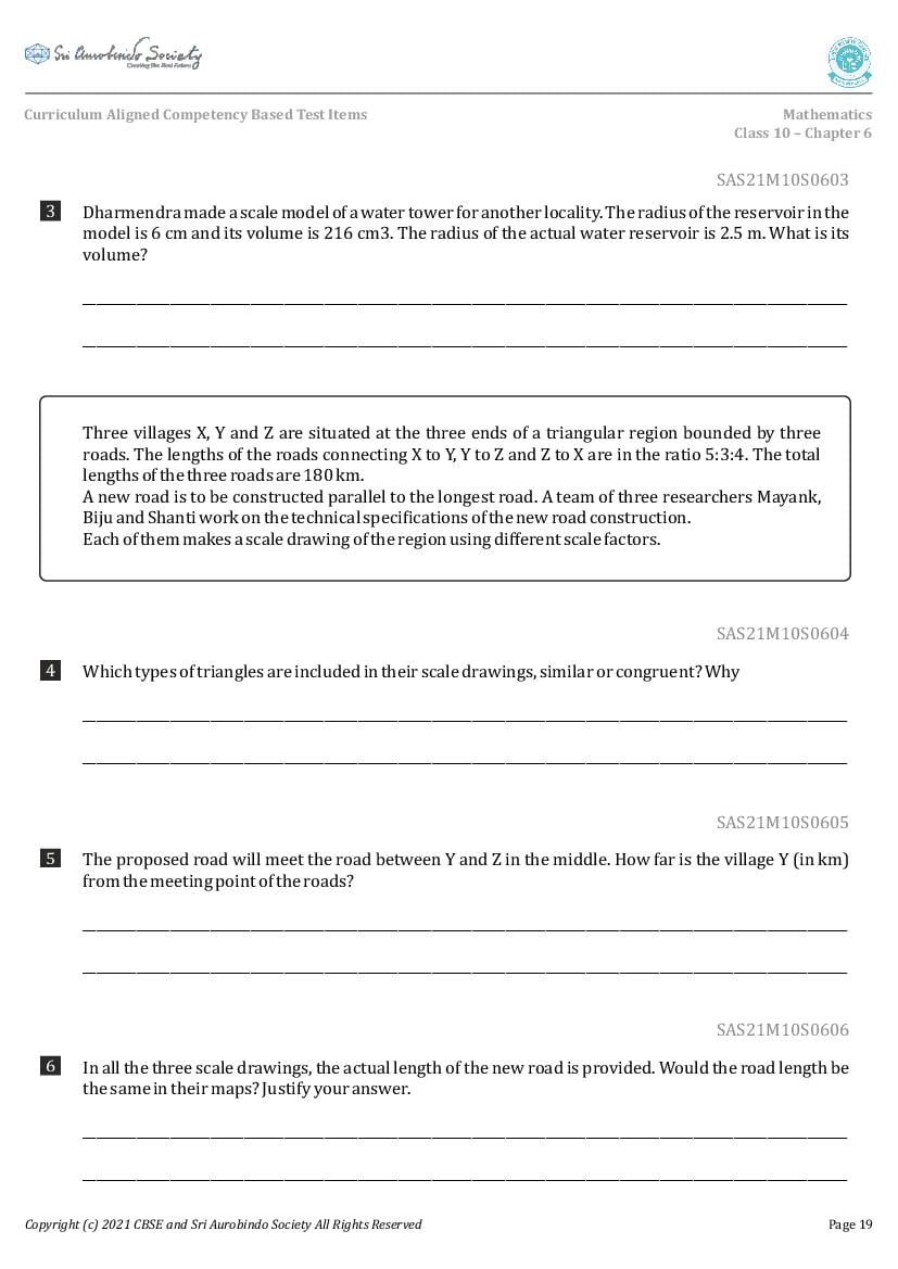 Class 10 Maths Competency Based Questions 2025 - Download PDF - AglaSem